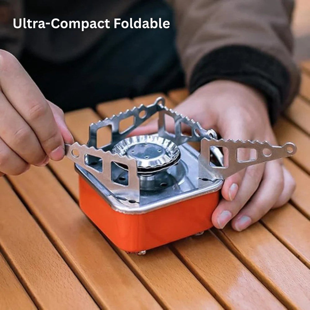 CampMate – Foldable Portable Gas Stove for Outdoor Cooking & Camping