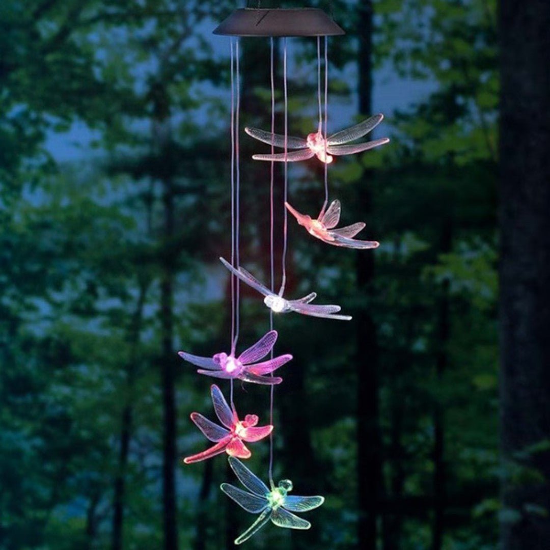 GlowWings – Solar Dragonfly Wind Chime with Colour-Changing LED Lights