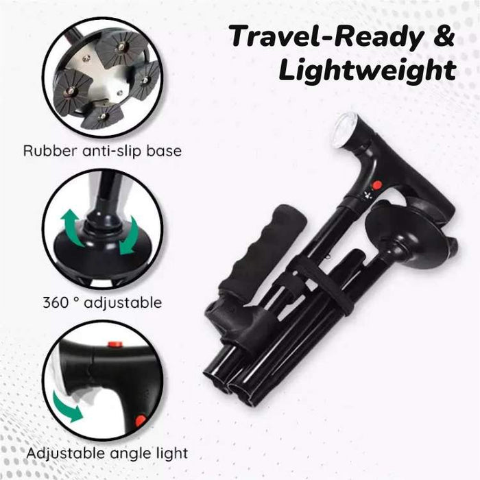 Multi-Functional LED Folding Cane