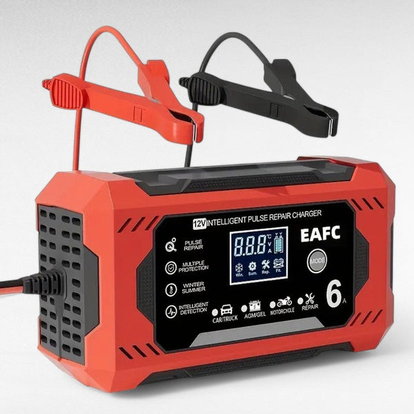 PowerPulse Car Battery Charger – 12V/24V, Pulse Repair, LCD Display